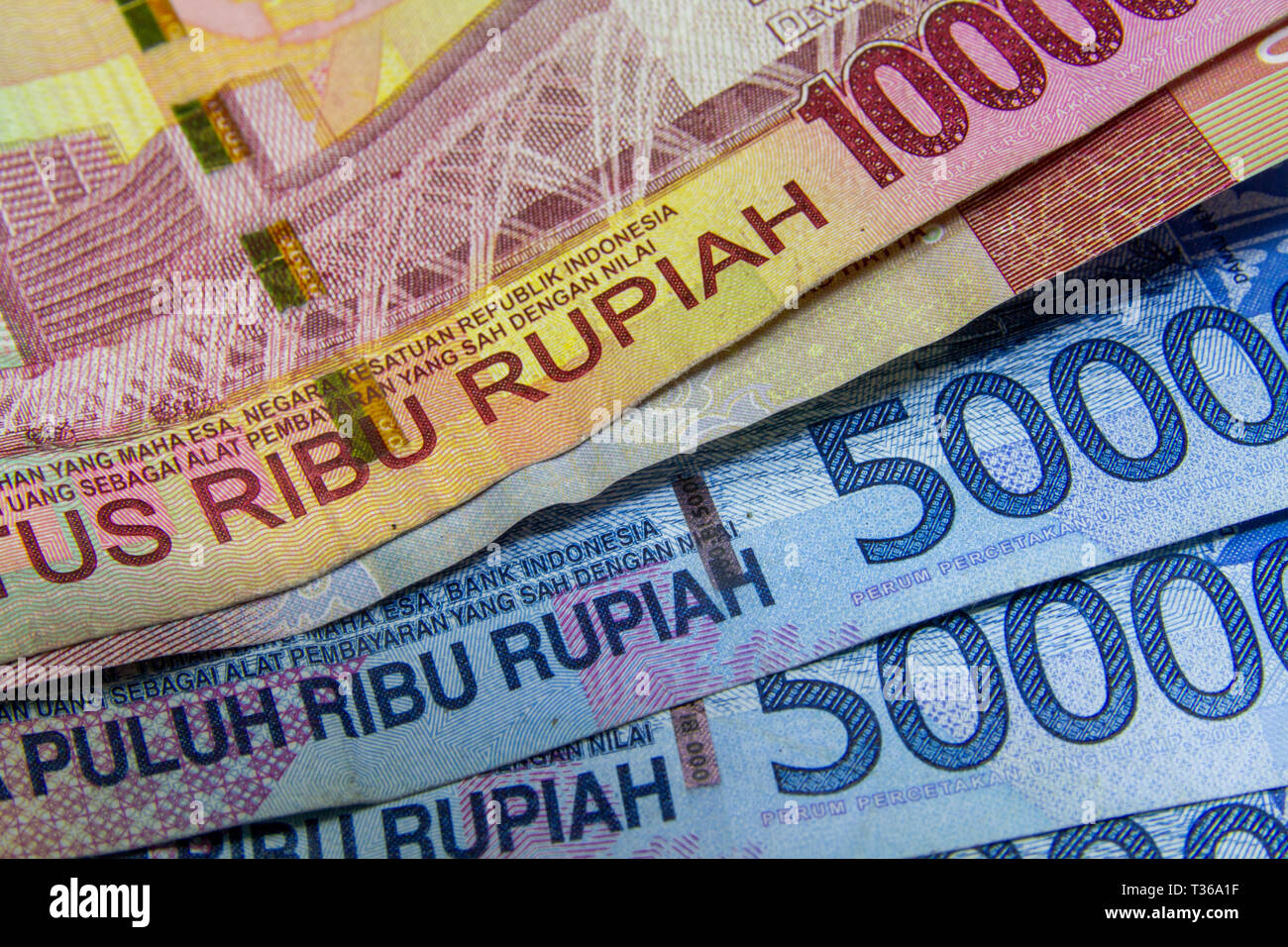 Close-up Some Indonesian Currency Banknotes Stock Photo - Alamy