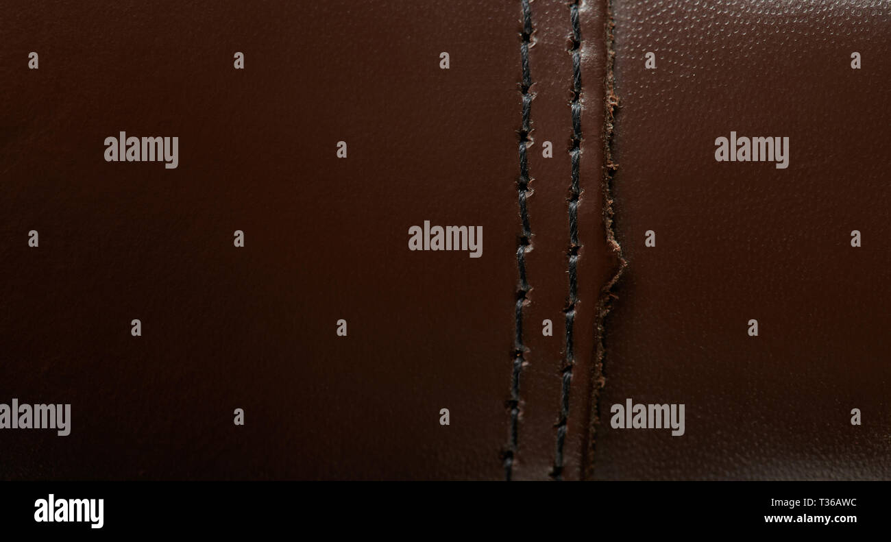 Leather texture with stitch hi-res stock photography and images - Alamy