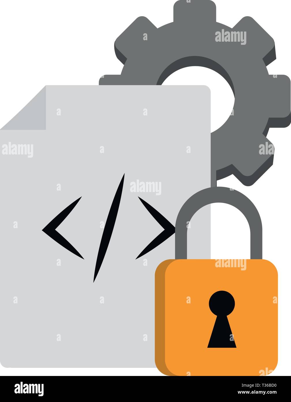 programming padlock and gear Stock Vector Image & Art - Alamy