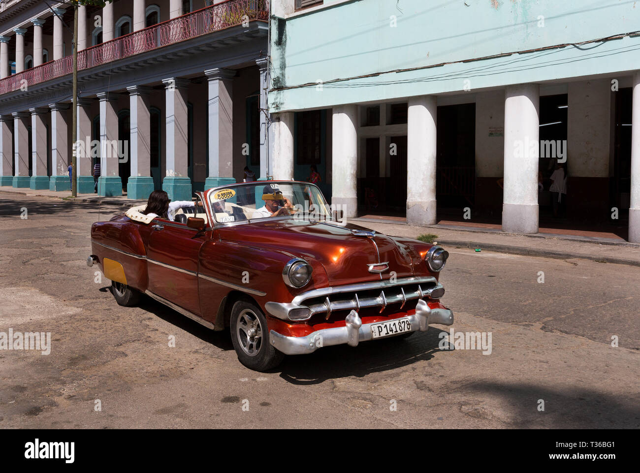 Brown 1952 Chevrolet Convertible crusing the streets of Havana, Cuba ...