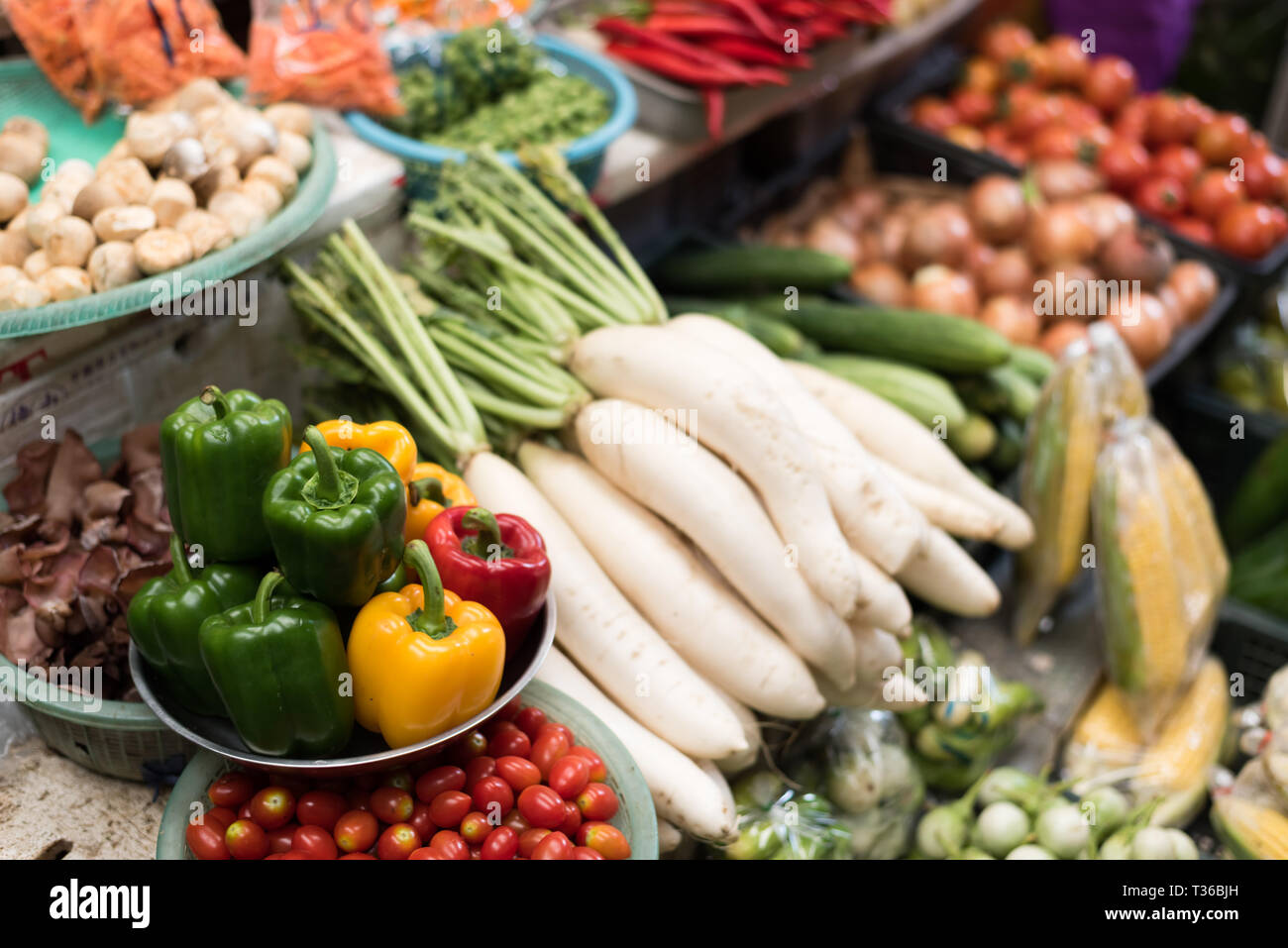 bangkok local traditional market at Thailand Stock Photo - Alamy