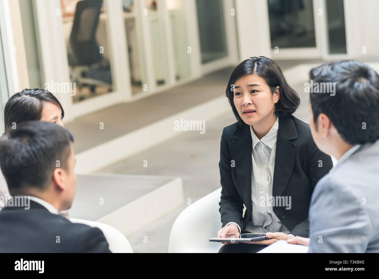 young asian business team discuss at the outdoor Stock Photo - Alamy