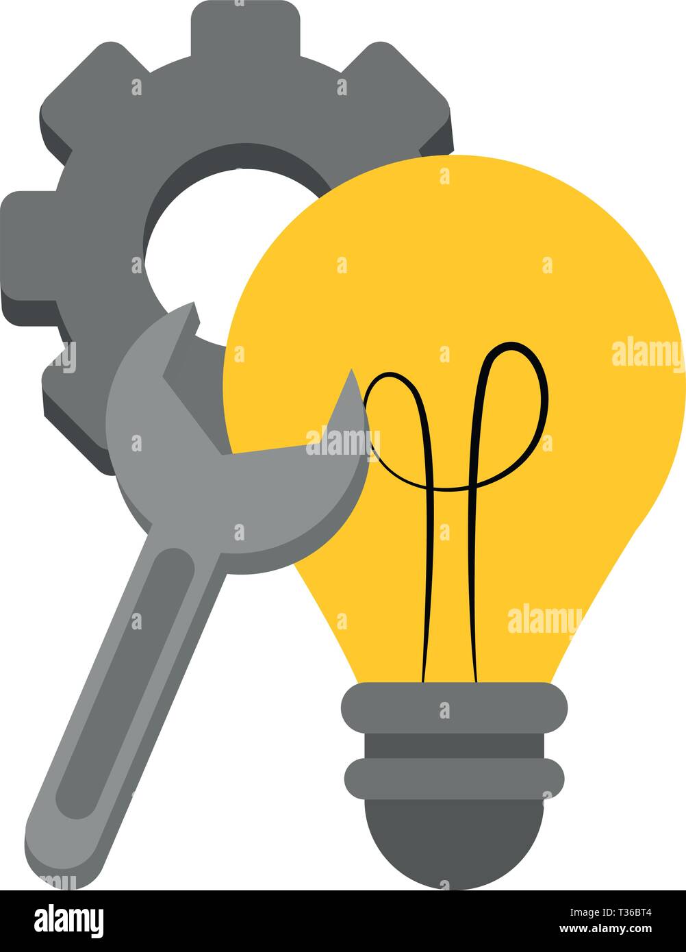 Bulb light gear and wrench Stock Vector Image & Art - Alamy