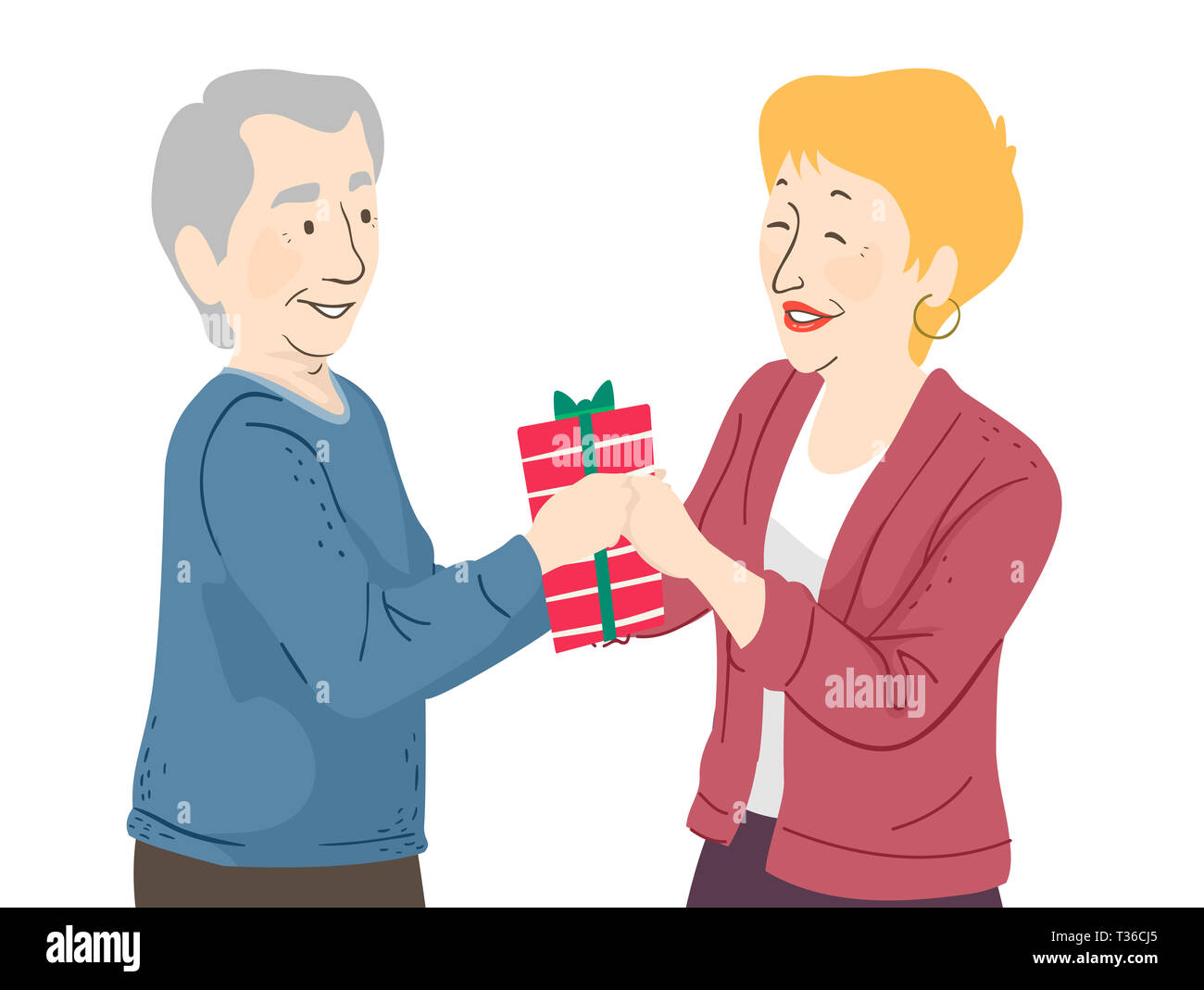 Elderly man woman girl Cut Out Stock Images & Pictures - Alamy