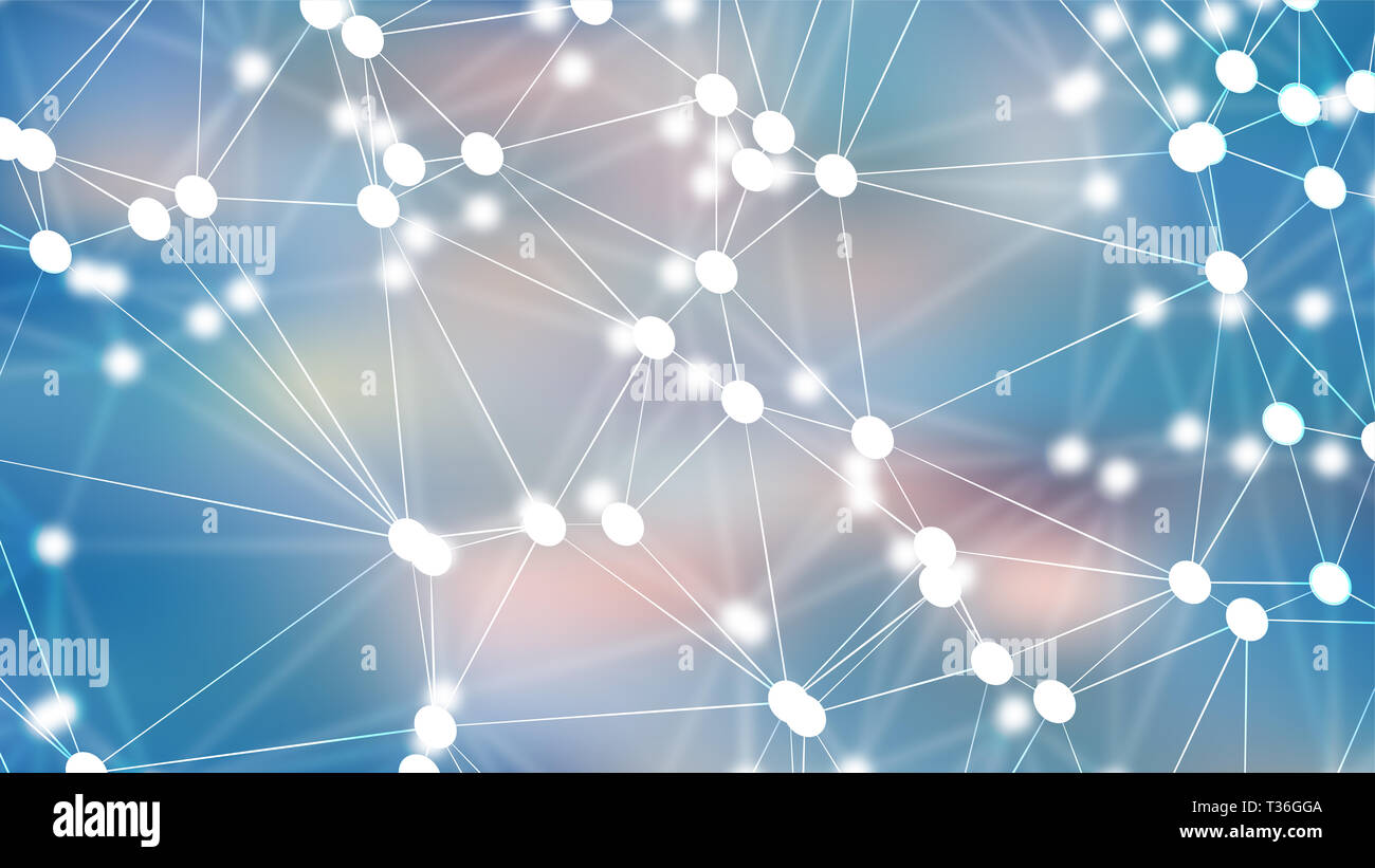 Abstract Blue Connected Lines and Dots Background Image Stock Photo - Alamy