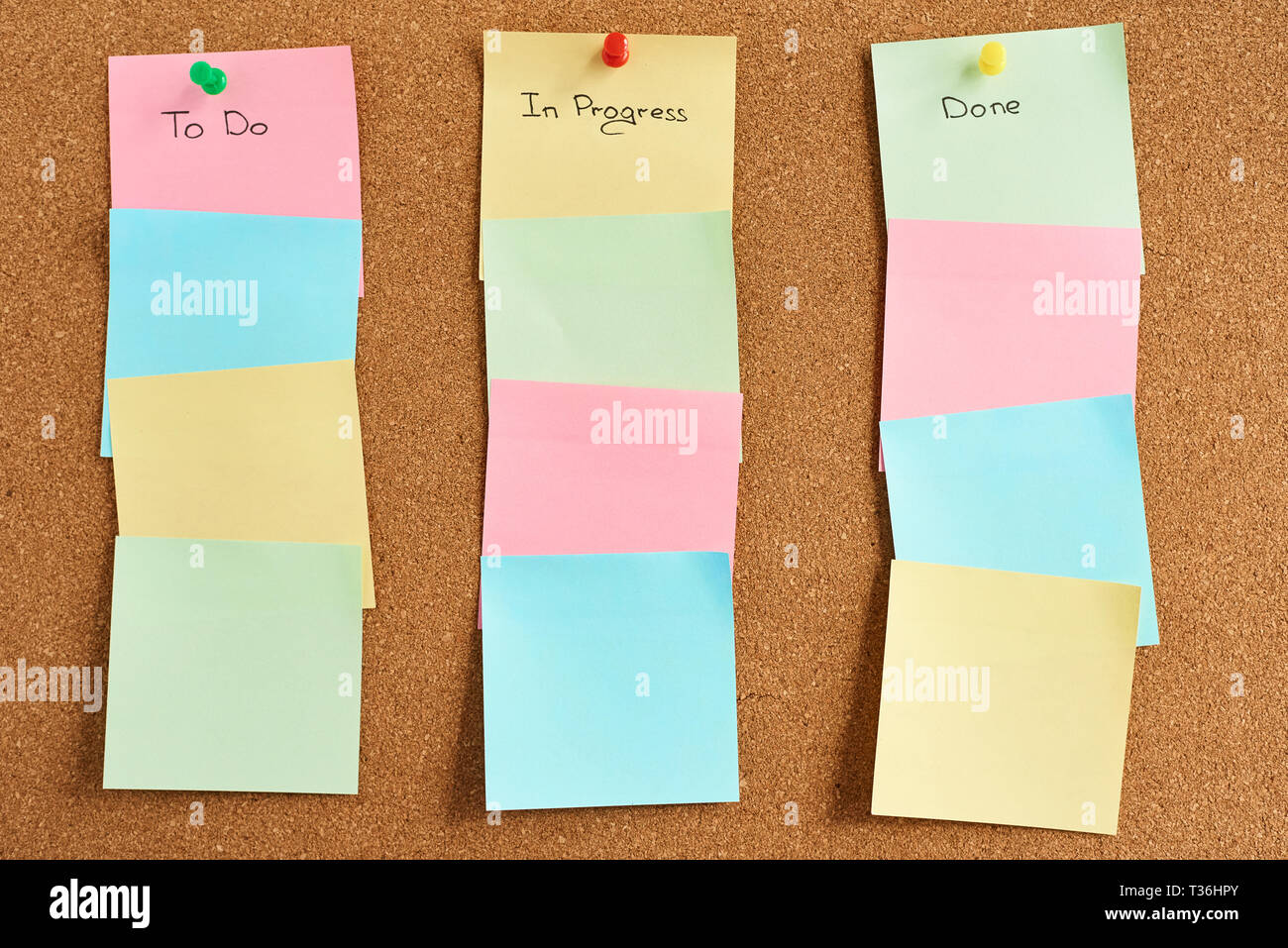 Colorful paper notes with words "To do", "In progress" and "Done ...