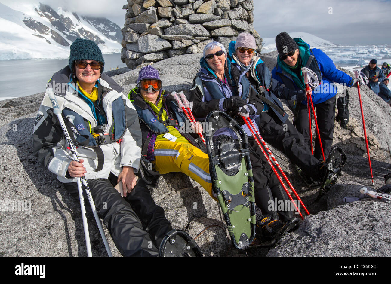Port Charcot, Wilhelm Archipelago, Antarctic Peninsular with a tourists ...
