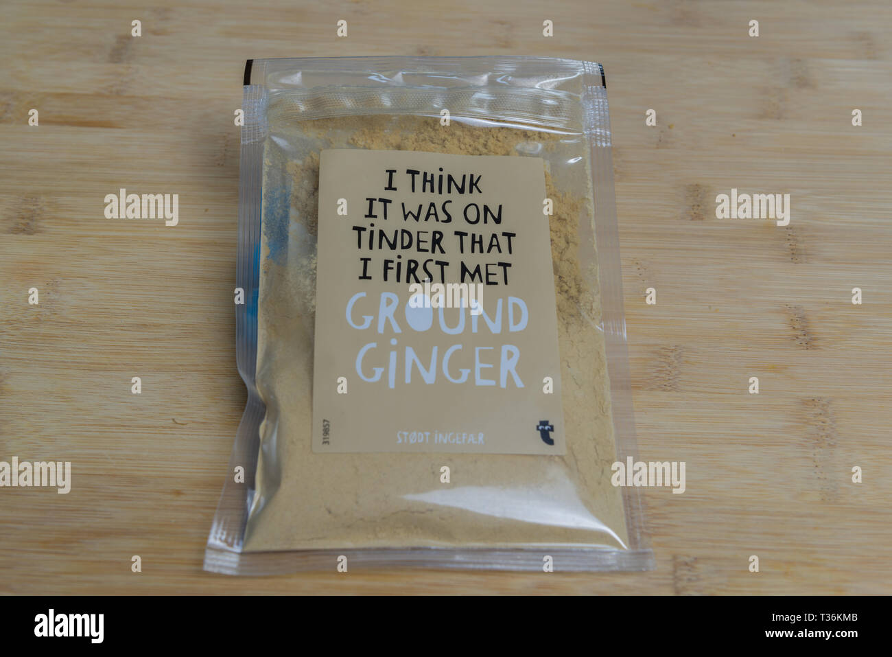 Funny bag of ground ginger Stock Photo - Alamy
