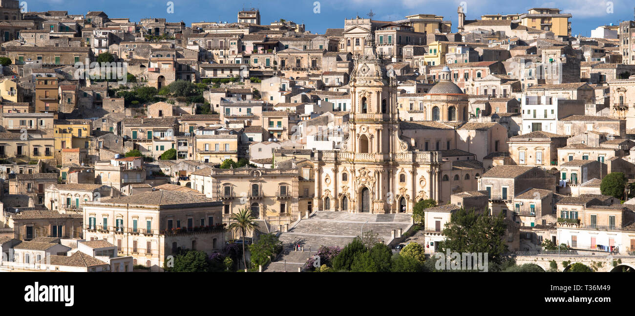 Ancient hill city of Modica Alta and Cathedral of San Giorgio famous ...