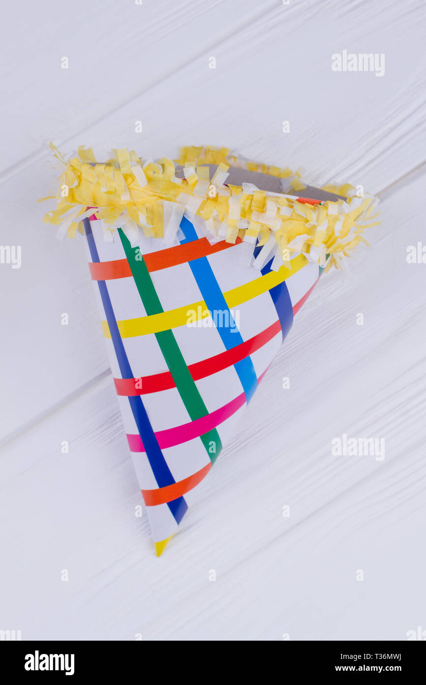 Birthday paper cap, top view. Birthday party celebration hat made from ...