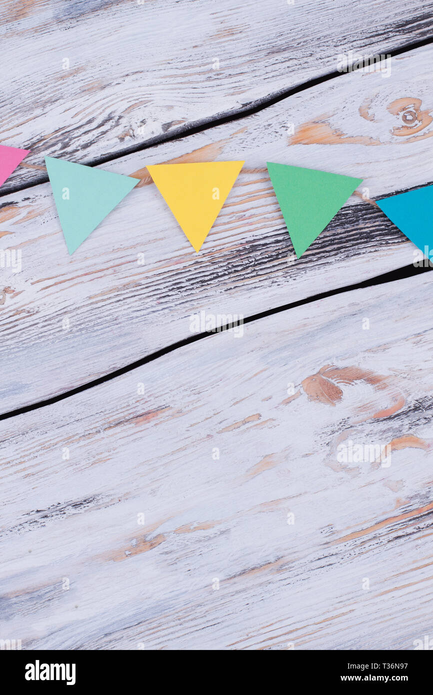 Paper triangle banner flags. Garland with colorful pennants. Design ...