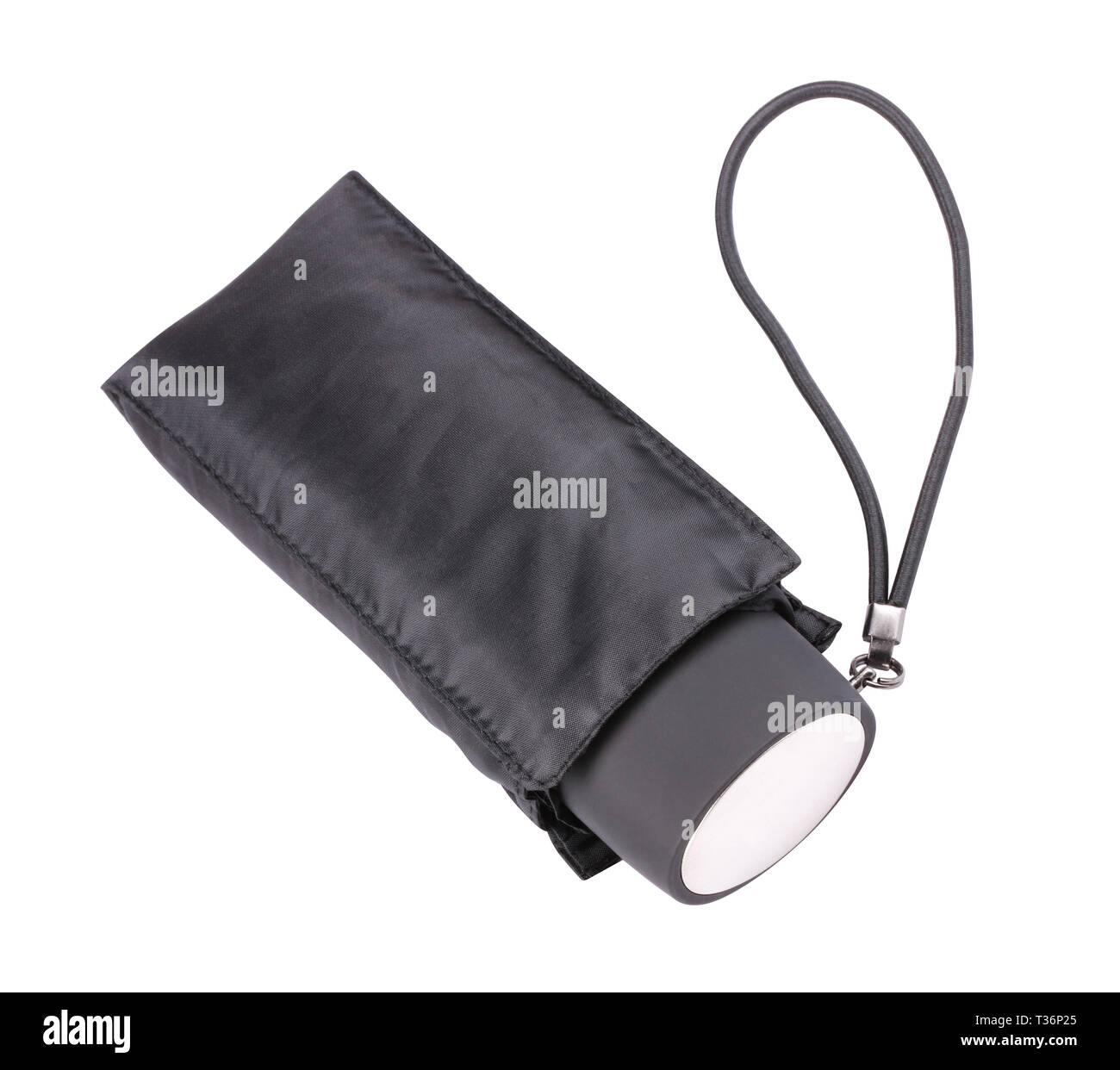 Black Closed Umbrella Isolated Stock Photo - Alamy