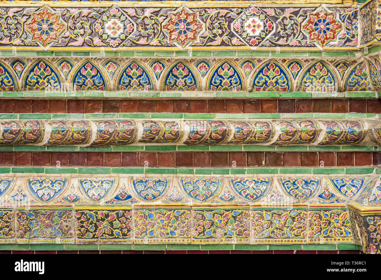 grade palace decoration on wall in Bangkok, Asia Stock Photo - Alamy