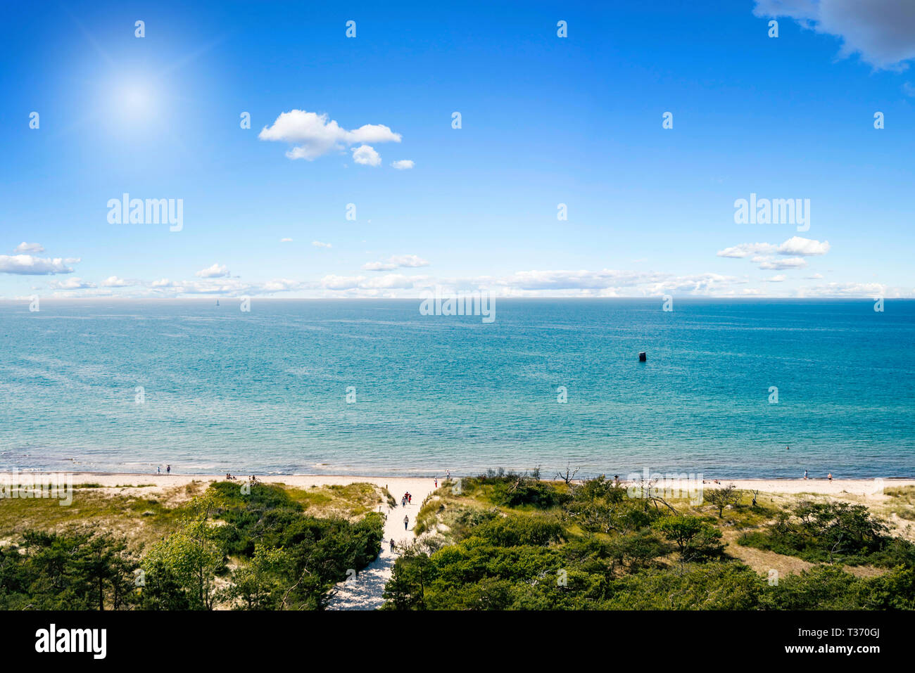 West beach of Prerow and lighthouse Stock Photo - Alamy