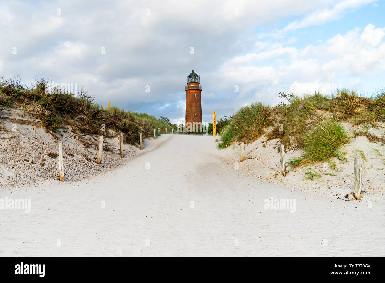 West beach of Prerow and lighthouse Stock Photo - Alamy