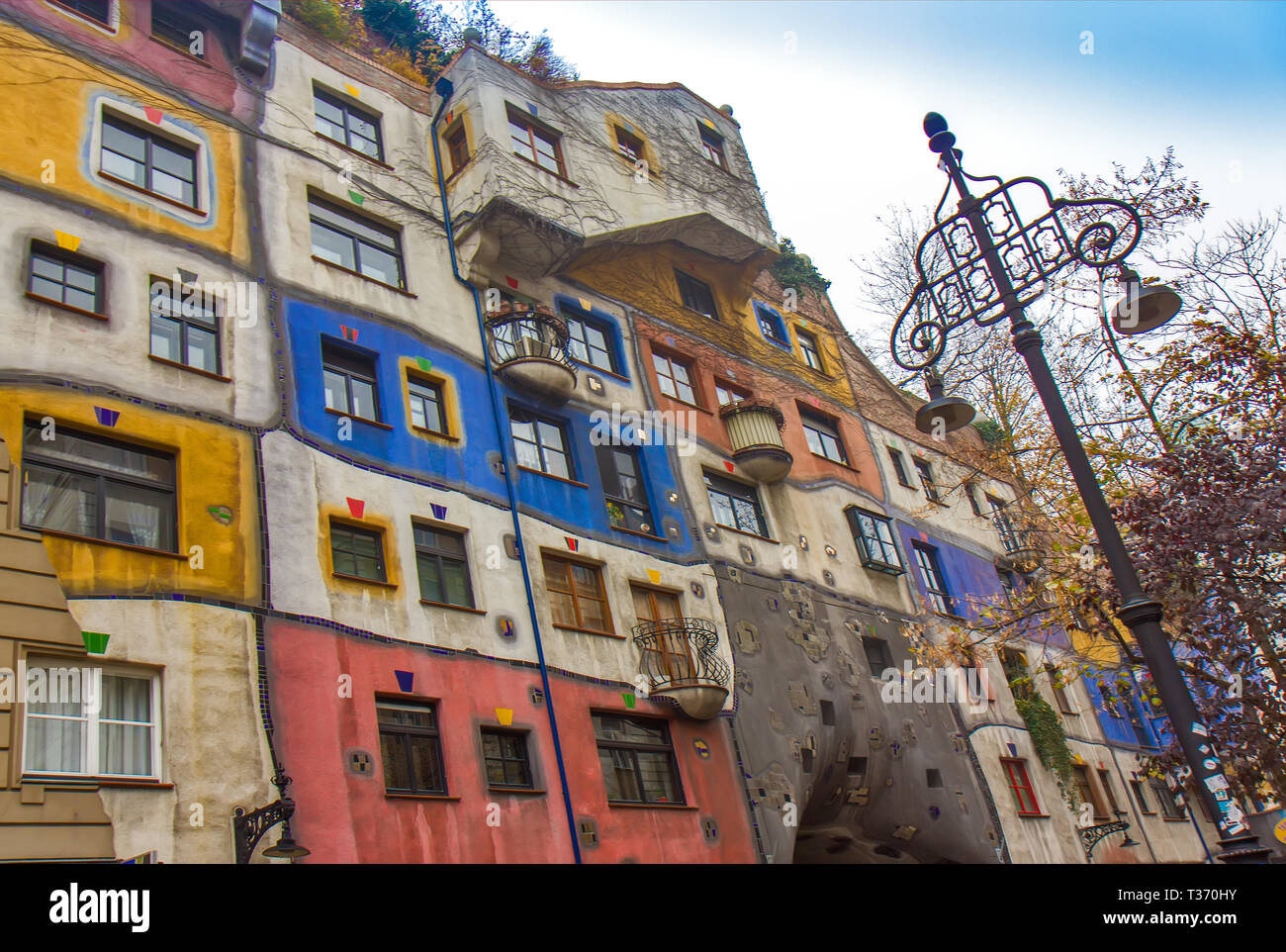 Hundertwasser house in Vienna Austria - modern architecture Stock Photo ...