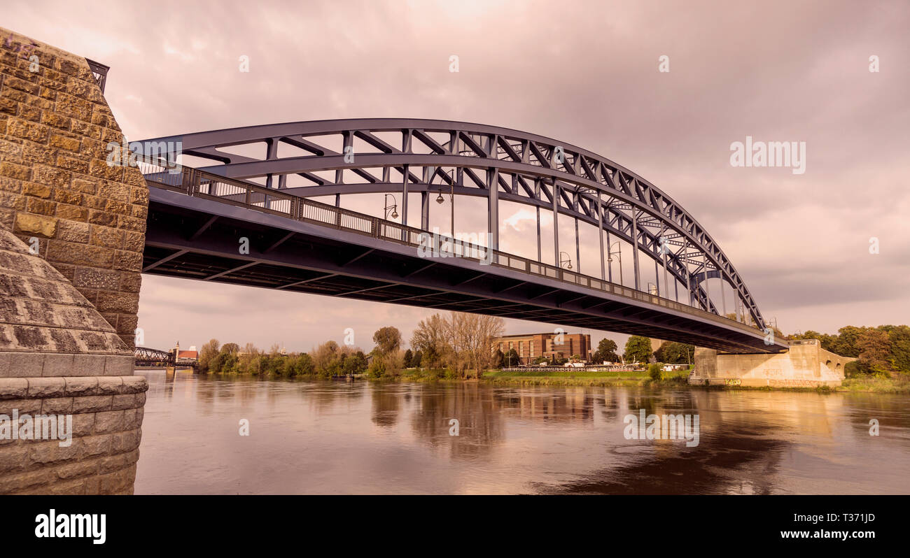 Star Bridge in Magdeburg, Germany Stock Photo - Alamy