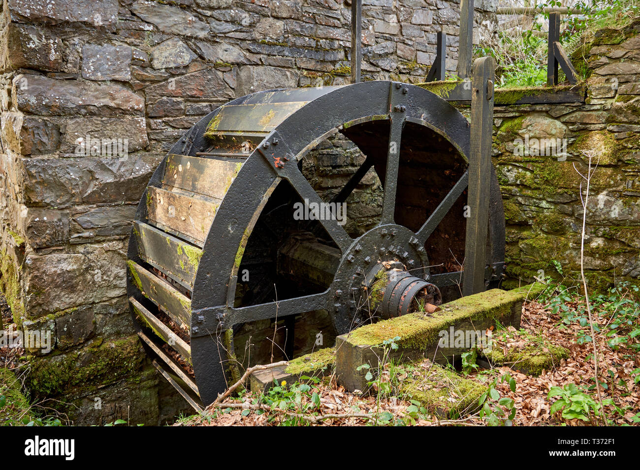 Mill-wheel, St Fagans National Museum of History, Cardiff, South Wales ...