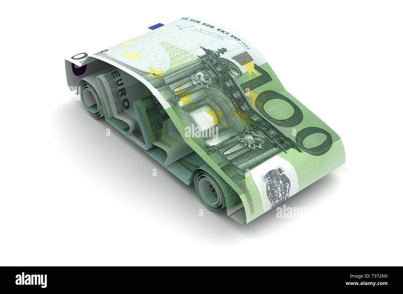Car Finance With European Euro (Isolated on white background Stock ...