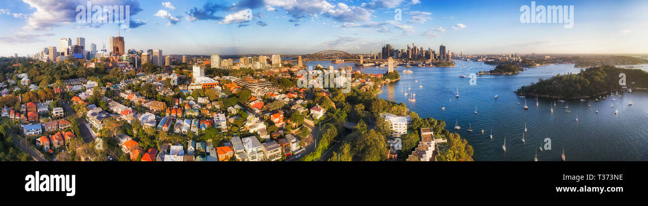 Lower NOrth Shore of SYdney from North SYdney CBD down to Harbour and ...