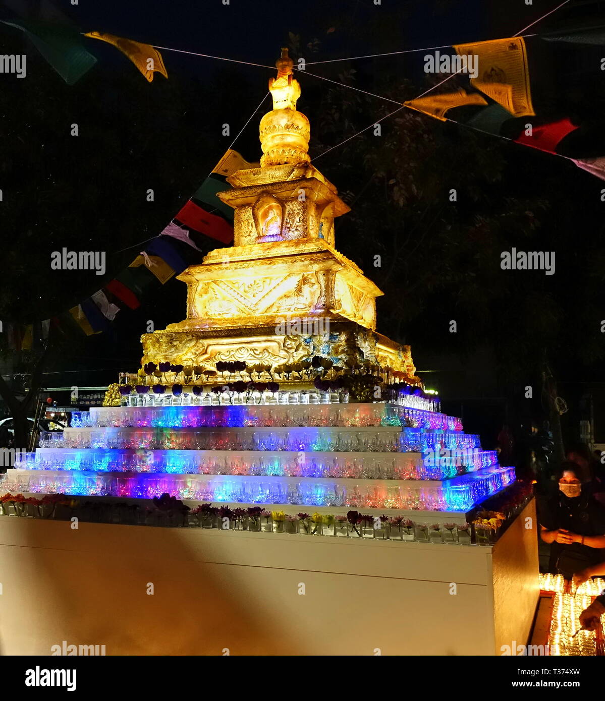 KAOHSIUNG, TAIWAN -- FEBRUARY 9, 2019: A large lantern in the shape of ...