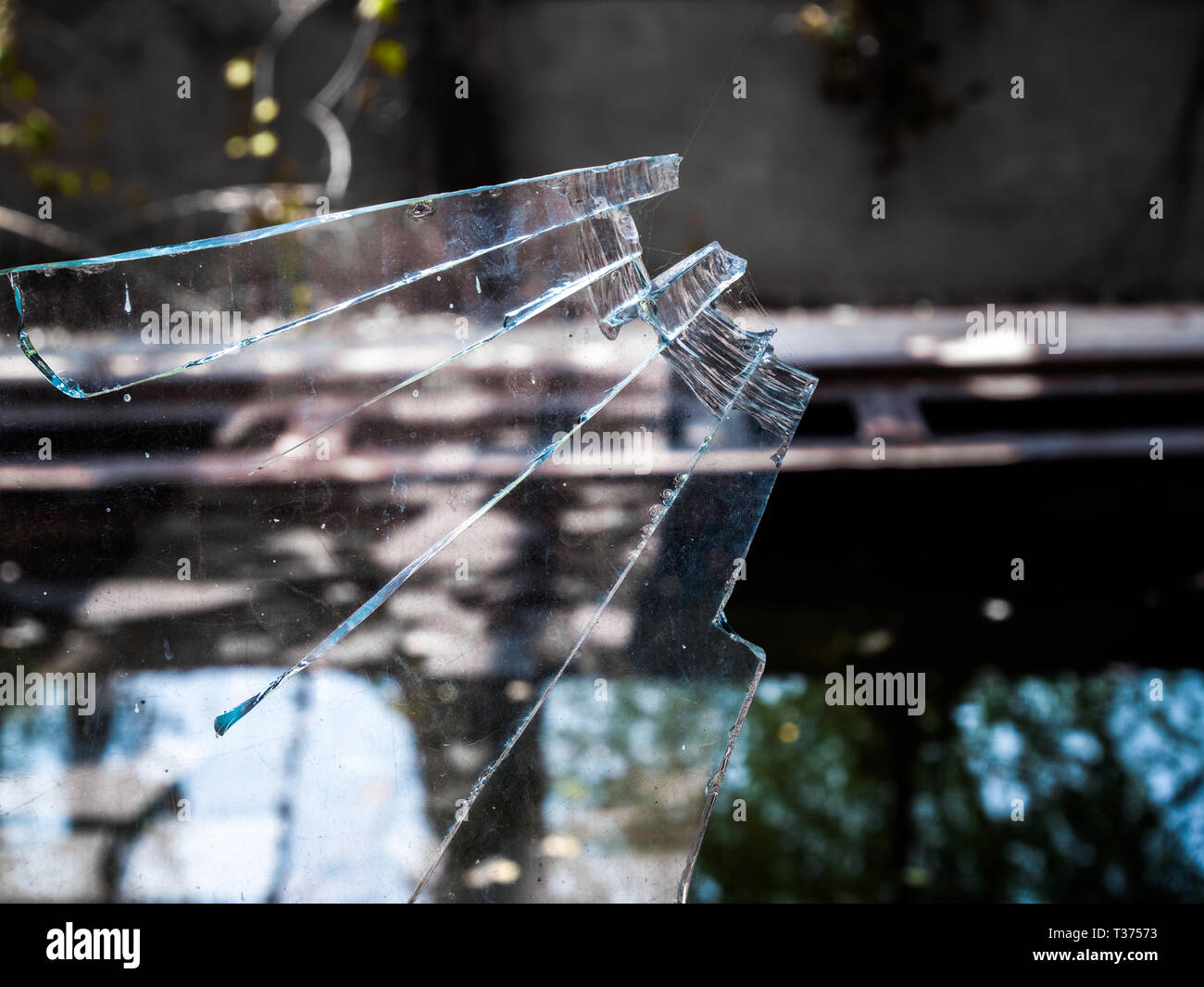 broken glass in old house, broken window in old house Stock Photo - Alamy