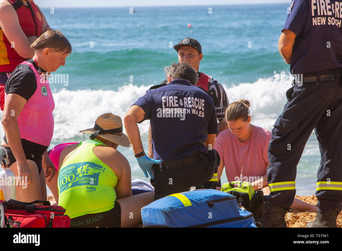 man rock fishing was rescued at Palm Beach Sydney, surf rescue ...