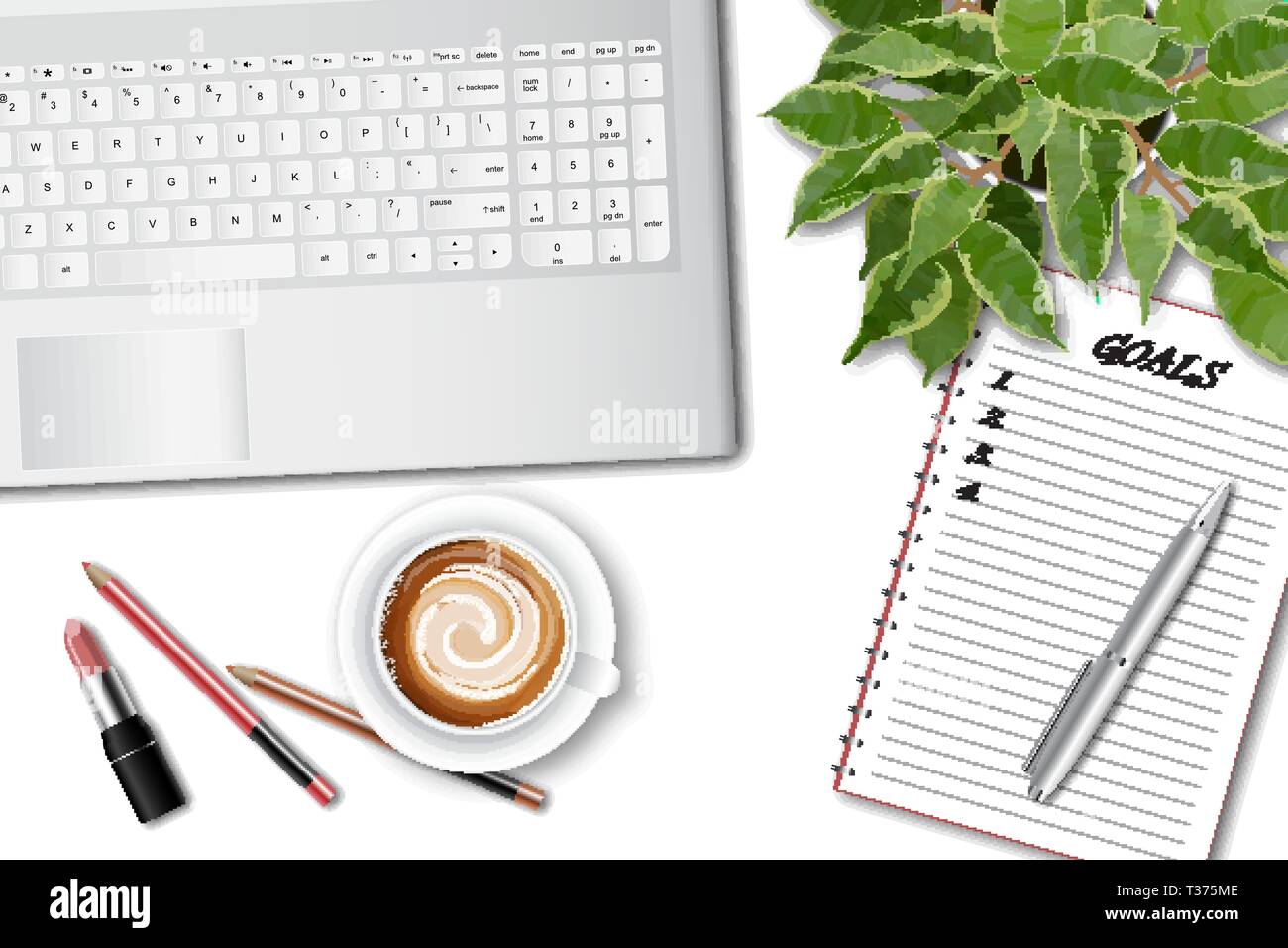 Table desk supplies Stock Vector Images - Alamy