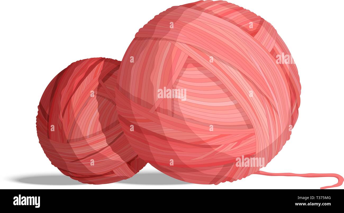 Colorful yarn balls for knitting on white background vector ...