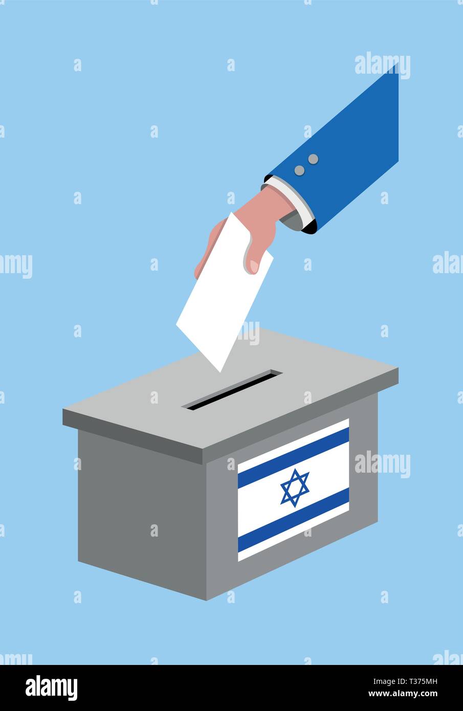 Vote for Israel election with voting box and Israeli flag. All the ...
