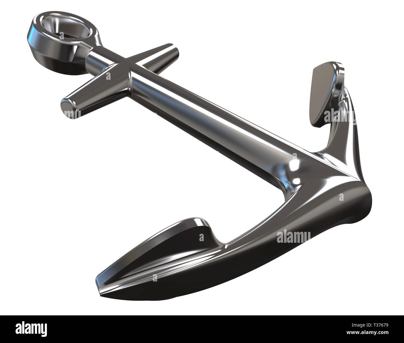 Ship anchor.Isolated on white background.3d illustration Stock Photo ...