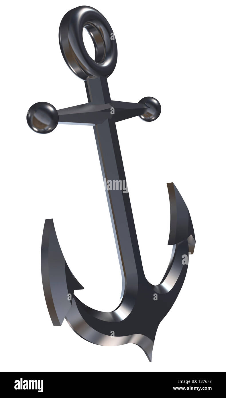 Ship anchor.Isolated on white background.3d illustration Stock Photo ...