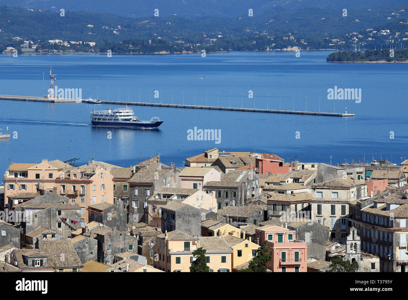 Kerkyra Corfu town cityscape Greece summer season Stock Photo - Alamy