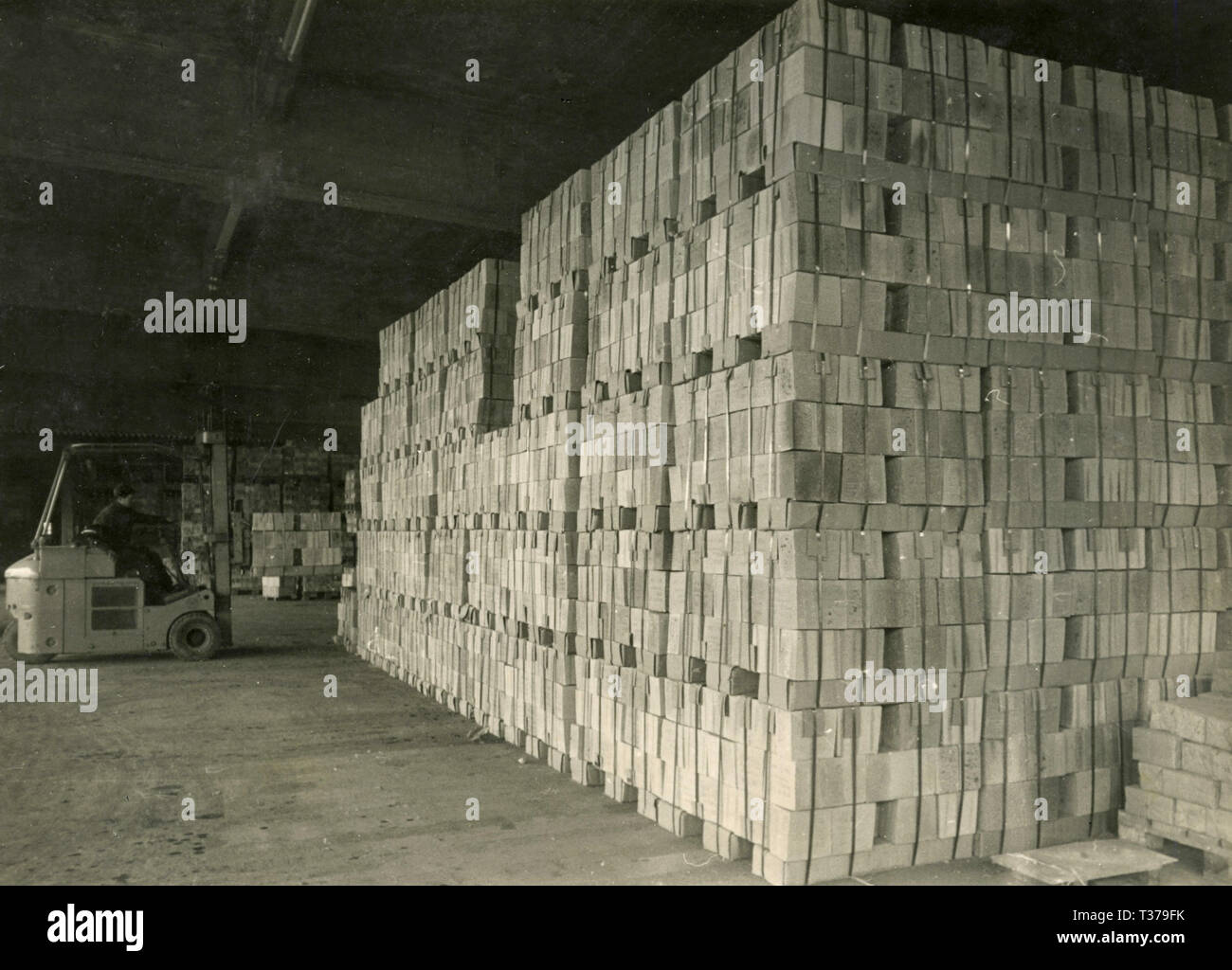 Brick factory at furnace Filippi: Bricks piled ready to be sold ...