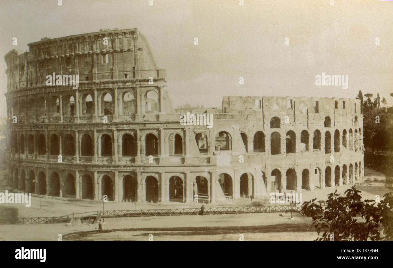View of the Colosseum, Rome, Italy 1890s Stock Photo - Alamy