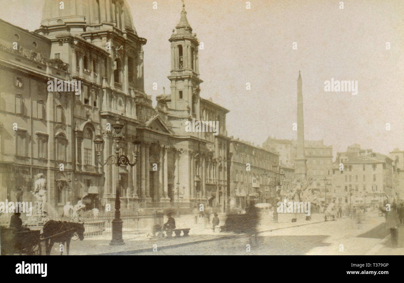 Piazza Navona, Rome, Italy 1890s Stock Photo - Alamy