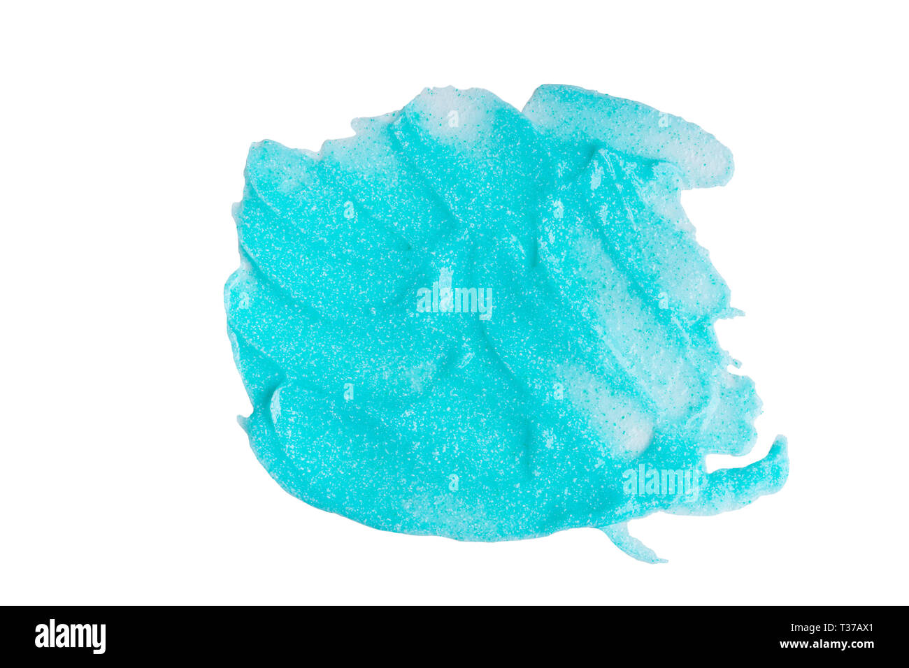 Blue toothpaste texture isolated on white background Stock Photo - Alamy