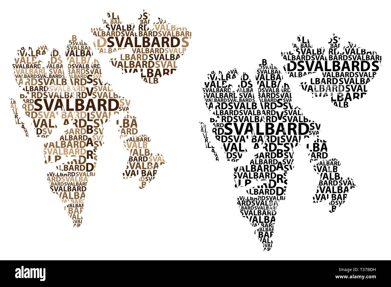 Sketch Svalbard letter text map, Svalbard (Kingdom of Norway, Norwegian ...