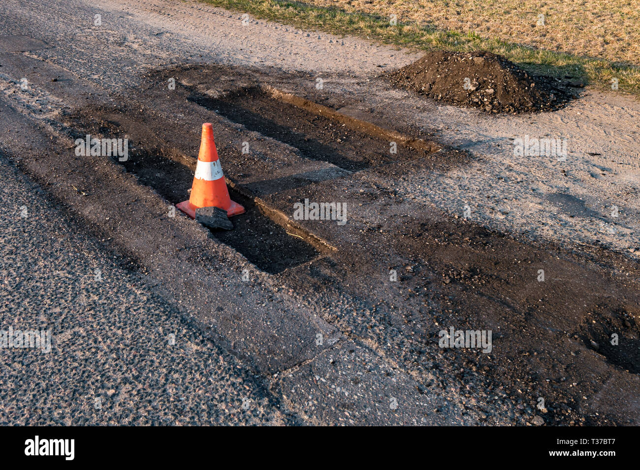 Damaged safety cone hi-res stock photography and images - Alamy