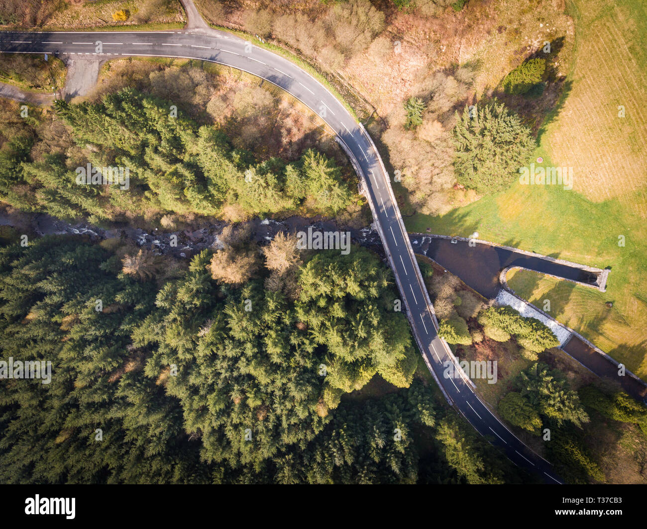 Aerial view of the Brecon Beacons National Park on a Spring moring in ...