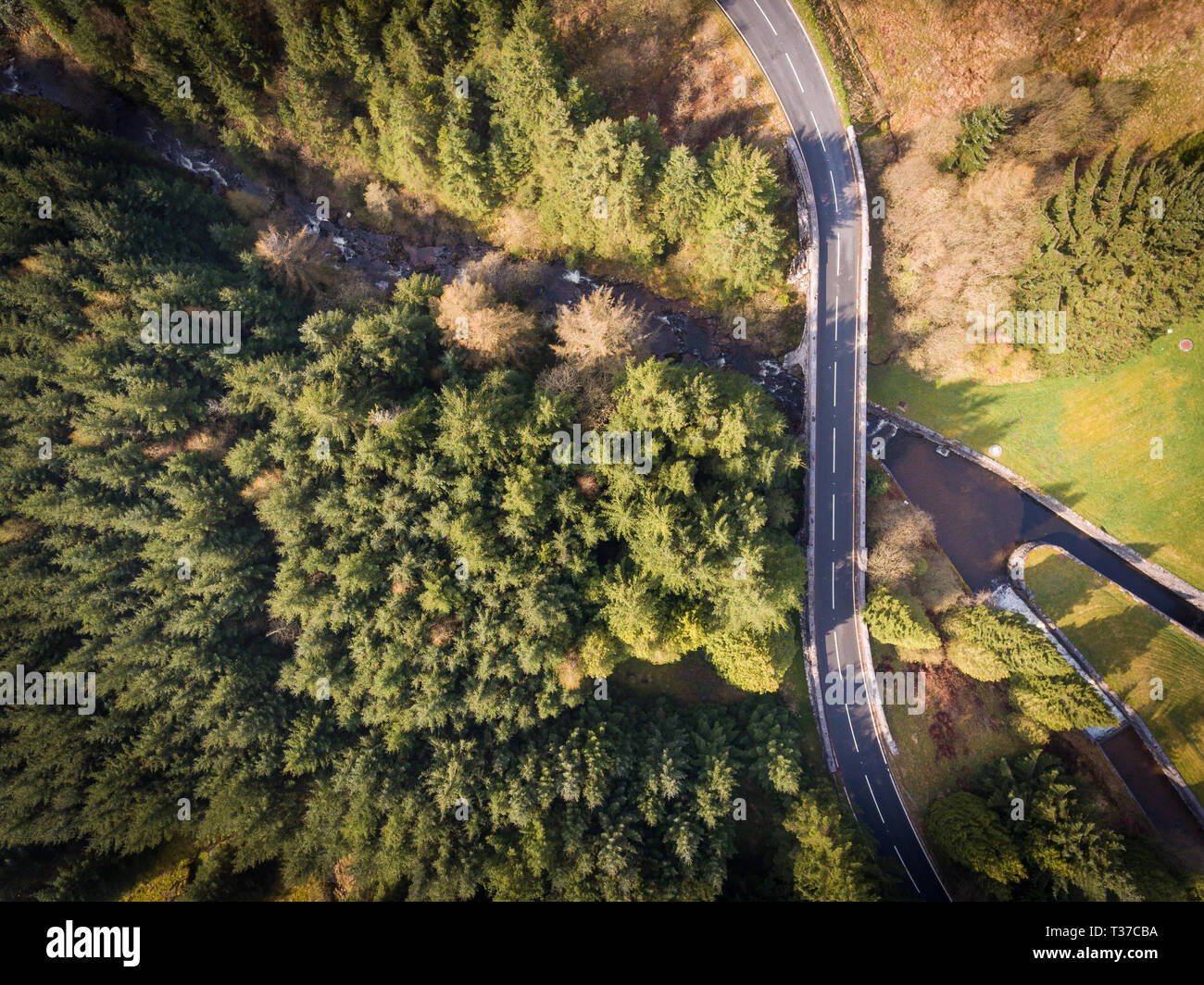 Aerial view of the Brecon Beacons National Park on a Spring moring in ...