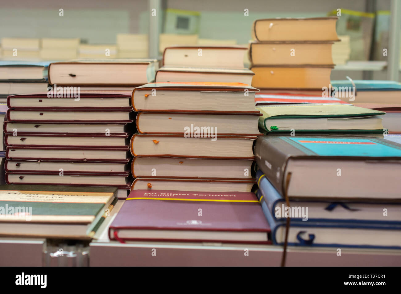 Stack of books stored as Education and business concept Stock Photo - Alamy