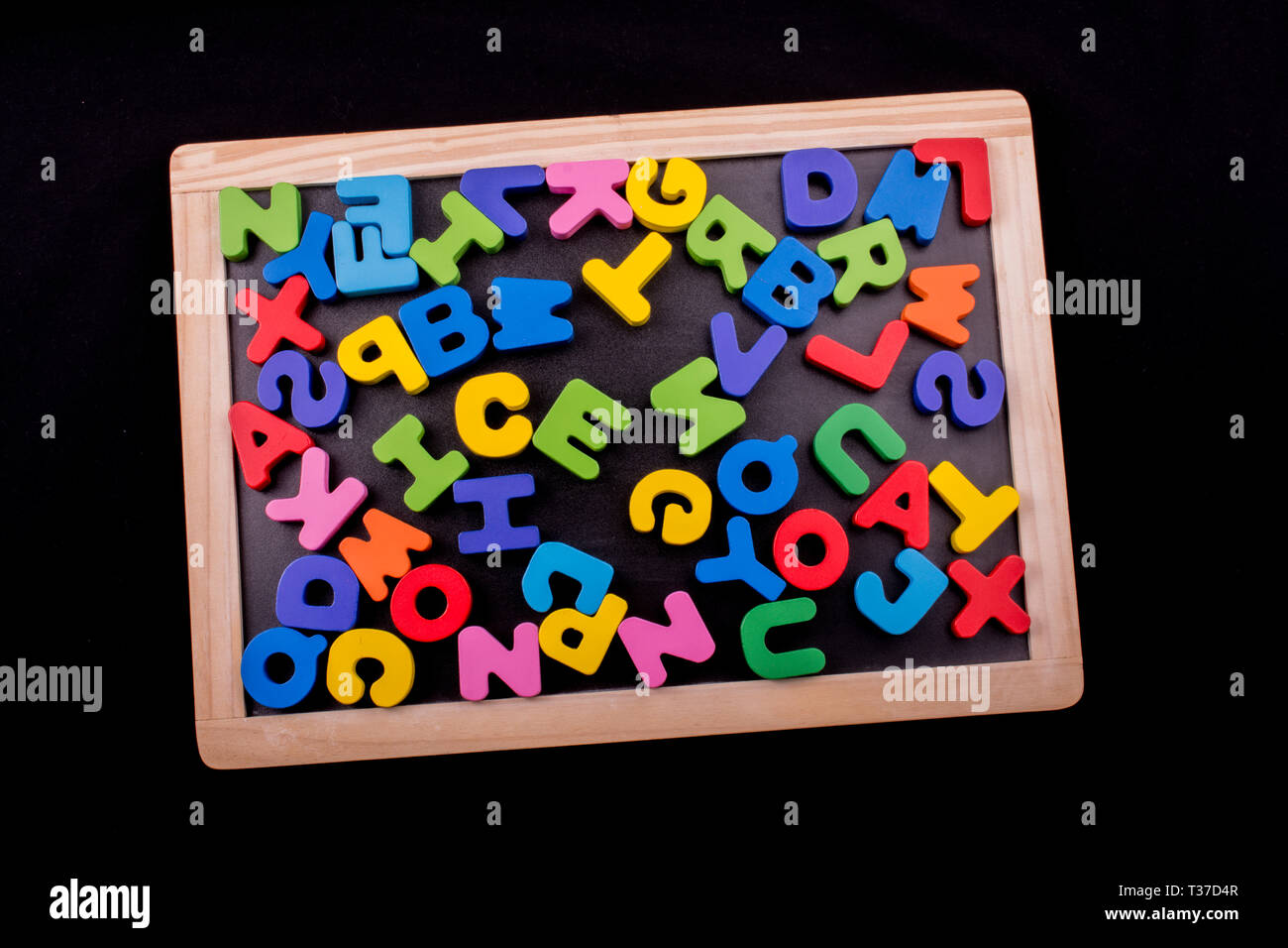 Colorful Letters of Alphabet made of wood Stock Photo - Alamy