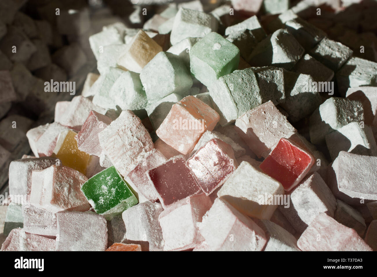 Load of traditional turkish delight lokum candy Stock Photo - Alamy