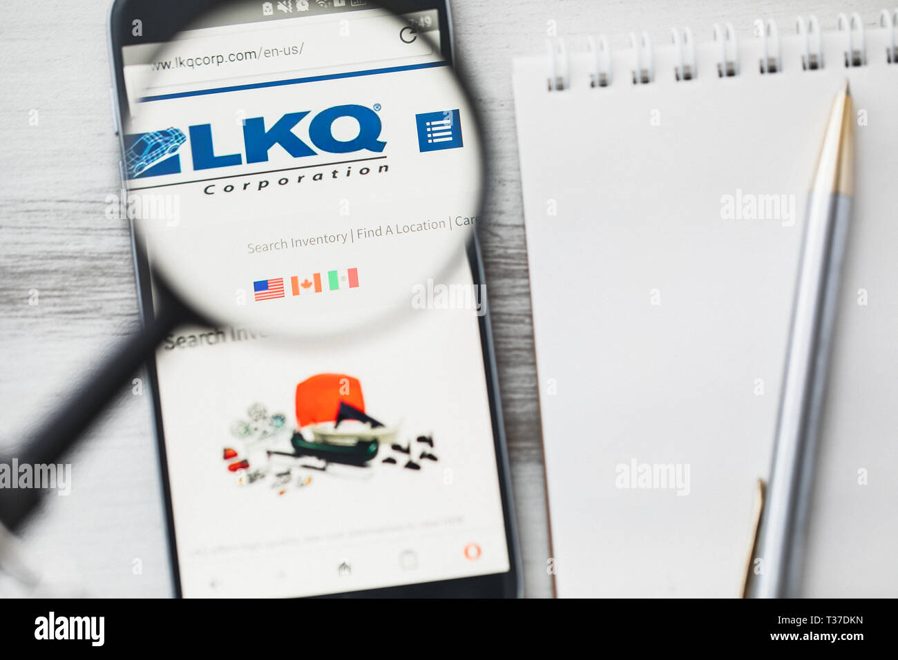 Los Angeles, California, USA - 3 April 2019: LKQ Corporation official ...