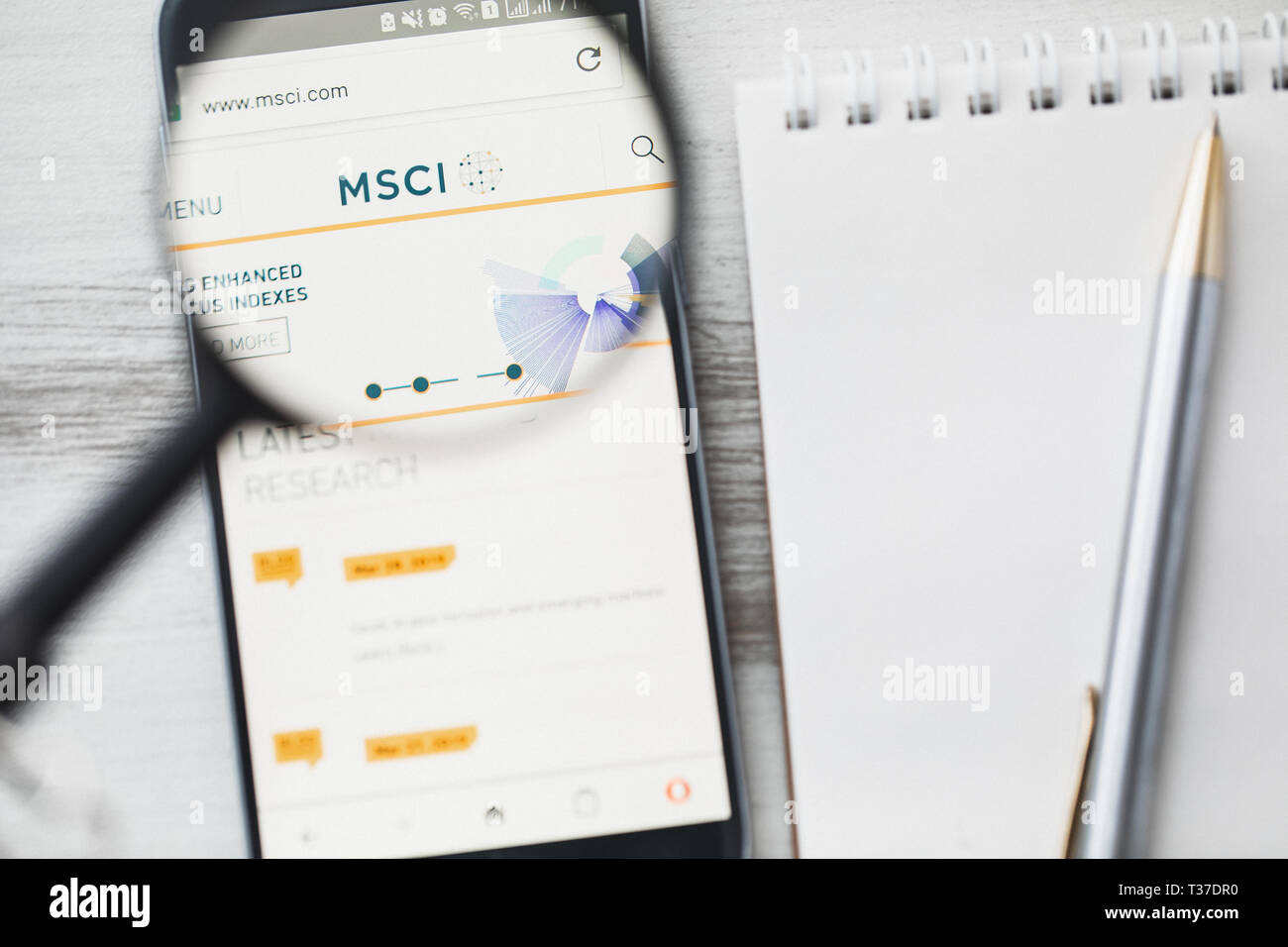 Los Angeles, California, USA - 3 April 2019: MSCI official website ... Los Angeles, California, USA - 3 April 2019: MSCI official website ...