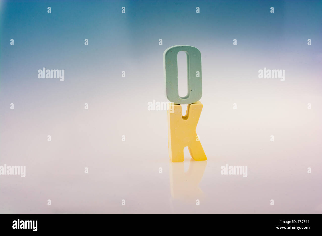 the word OK written with colorful letter blocks Stock Photo - Alamy