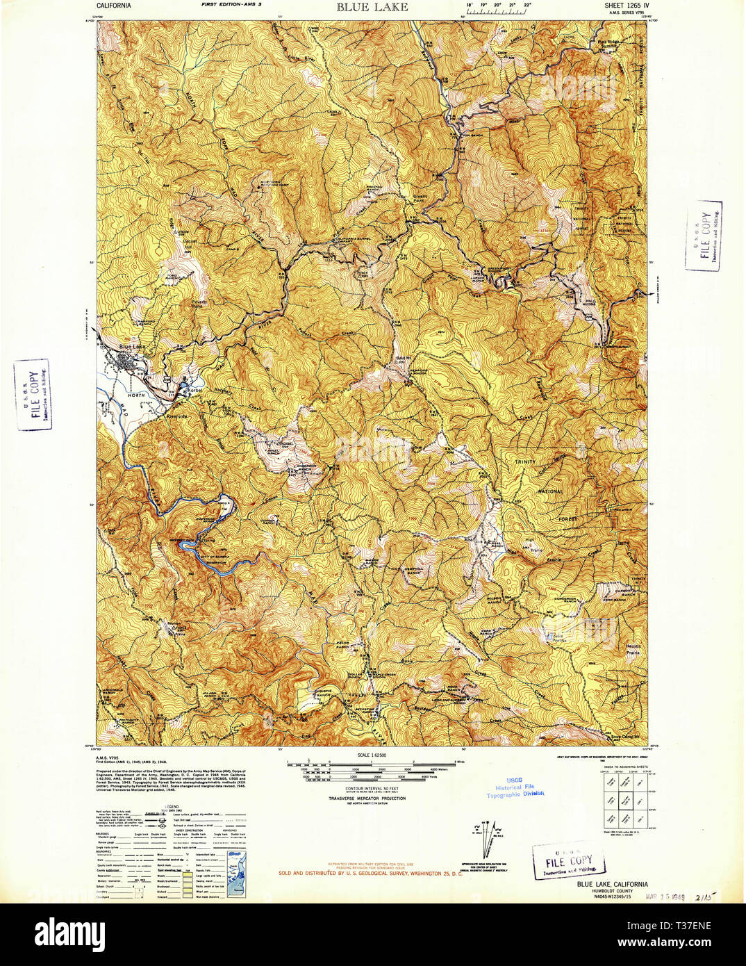 Blue lake california map hi-res stock photography and images - Alamy