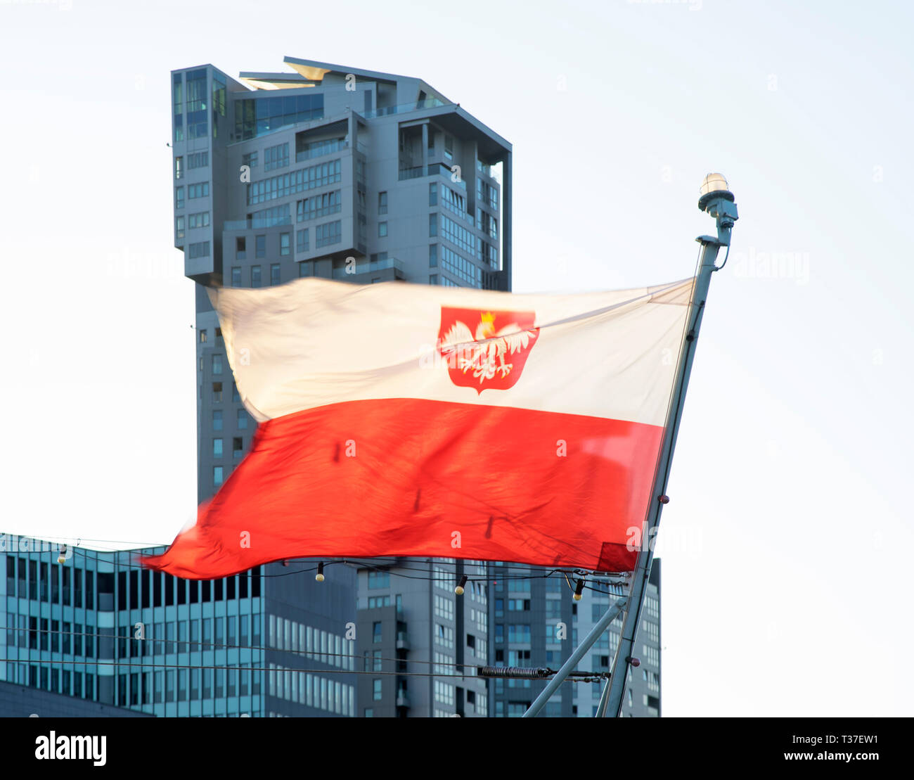 Flag of Poland in Gdynia. Poland Stock Photo - Alamy