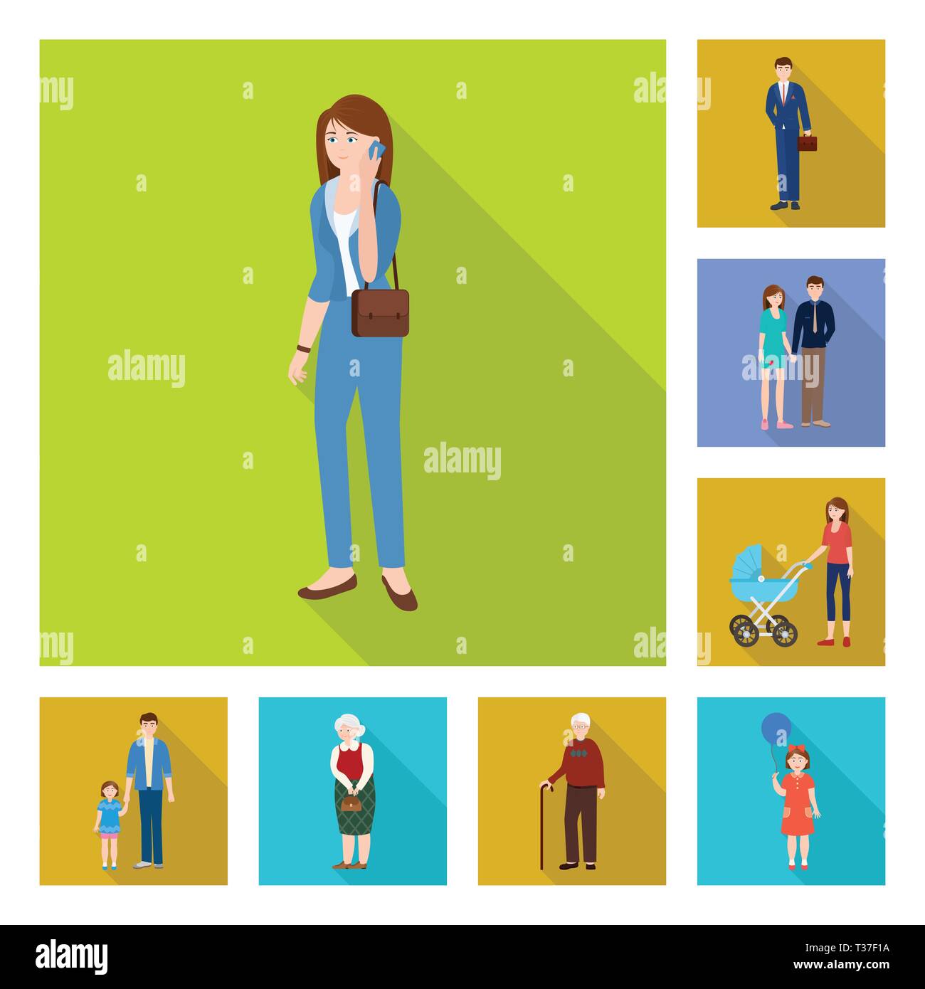 Vector design of generation and happy symbol. Set of generation and ...